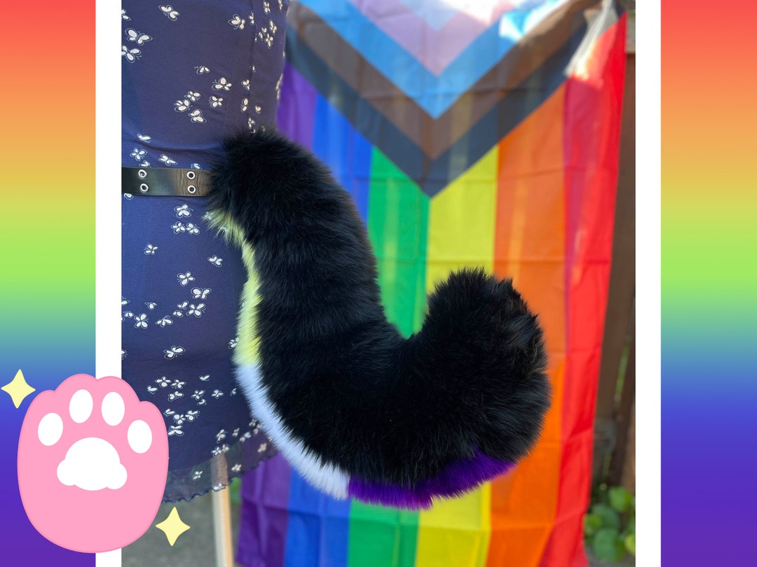 Nonbinary Pride Fursuit Tail Pride Month Furry - Etsy