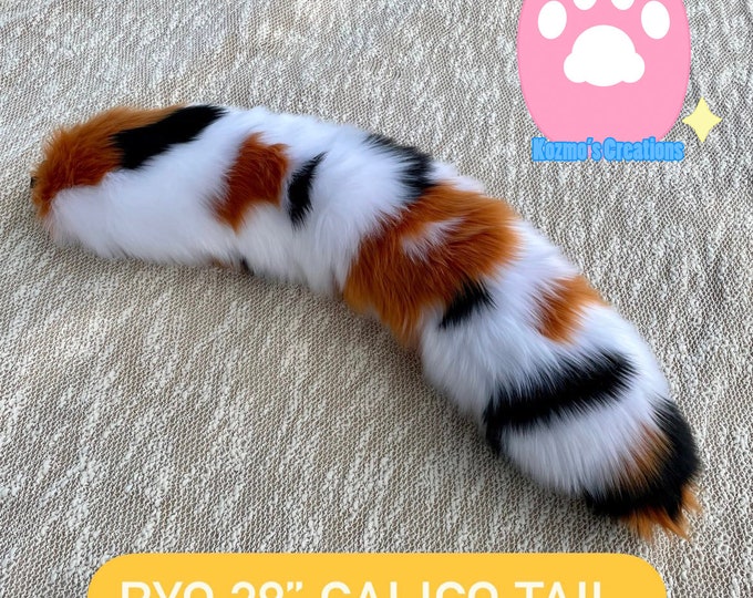 BYO 28inch Calico Cat Tail Build Your Own Cat Tail - Etsy