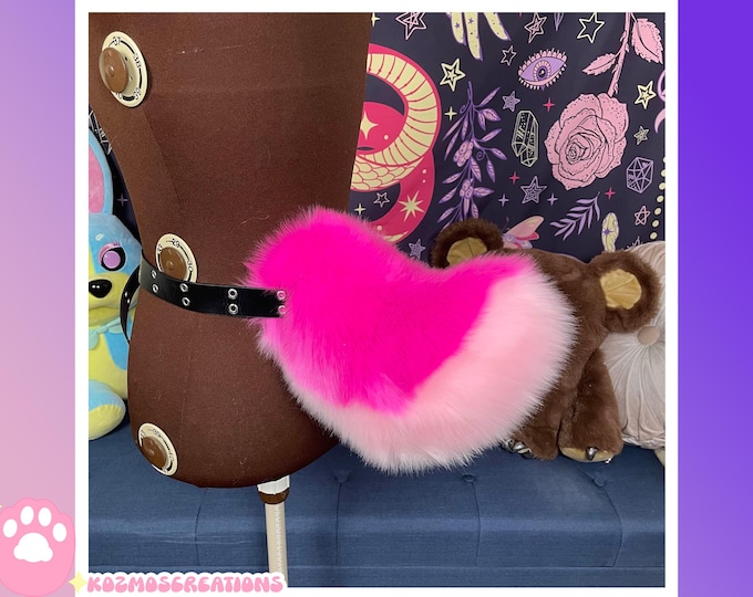 Hot Pink Faux Fur Nub Tail: Fursuit Cosplay Accessory - Etsy