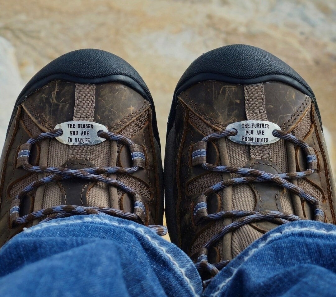 Personalized Shoelace Tags for Hikers | Hand Stamped Shoe Tags | Gift ...