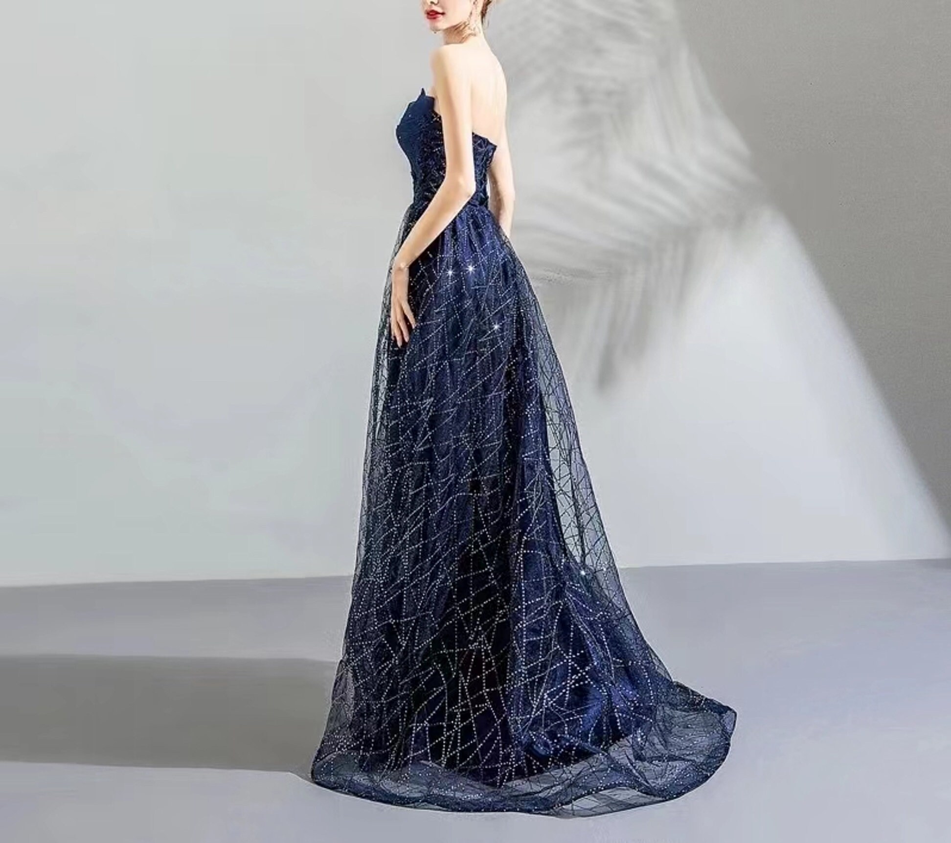 Deep Blue Princess Prom Dress, Blue Prom Dress, Bridesmaid Dress ...