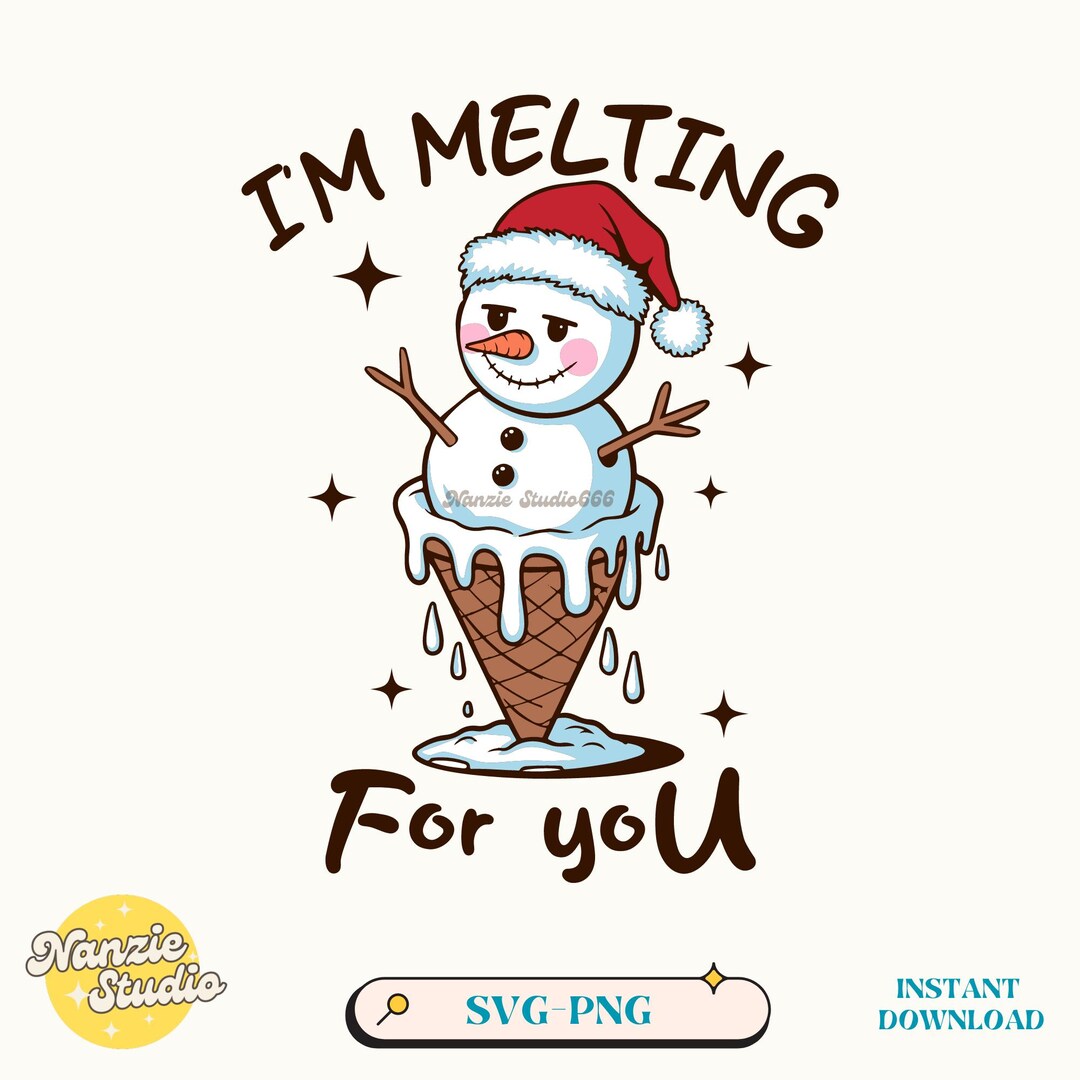 Melting Snowman, Svg Png File, Cute Trendy Funny Christmas Winter ...