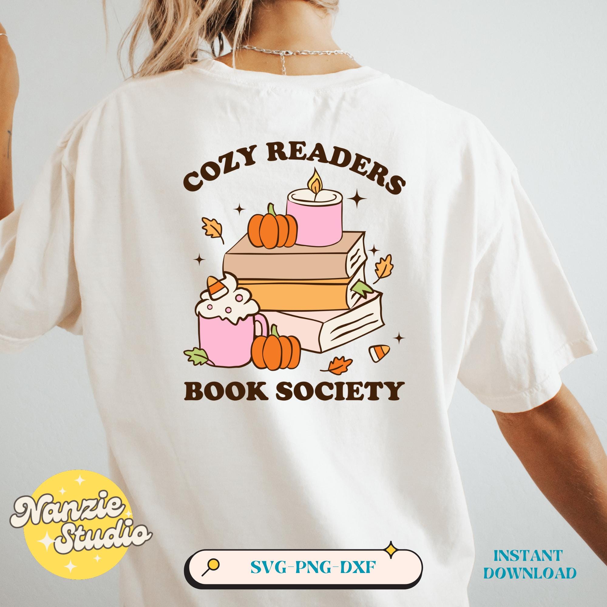 Cozy Readers Book Society Svg Png, Cute Trendy Autumn Fall Cozy Bookish ...
