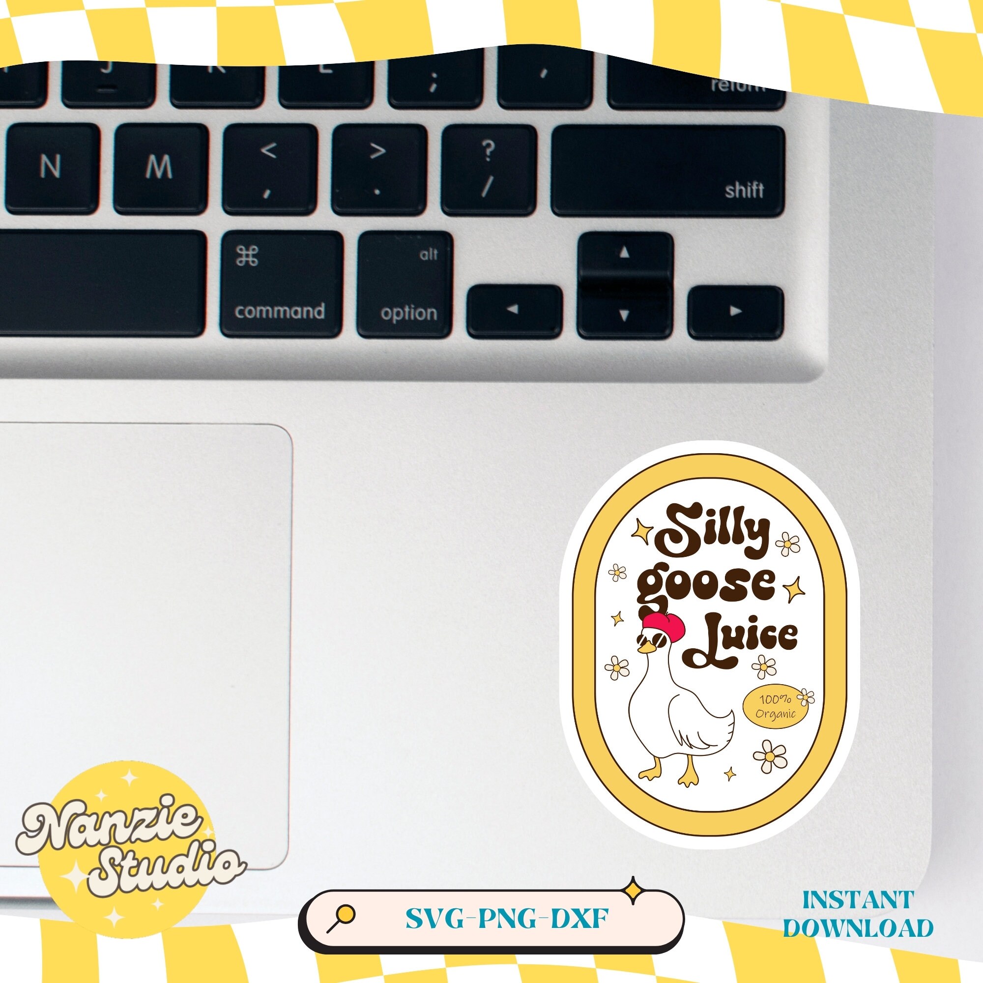 Silly Goose Juice Label Svg Png,cute Retro Trendy Funny Silly Goose ...