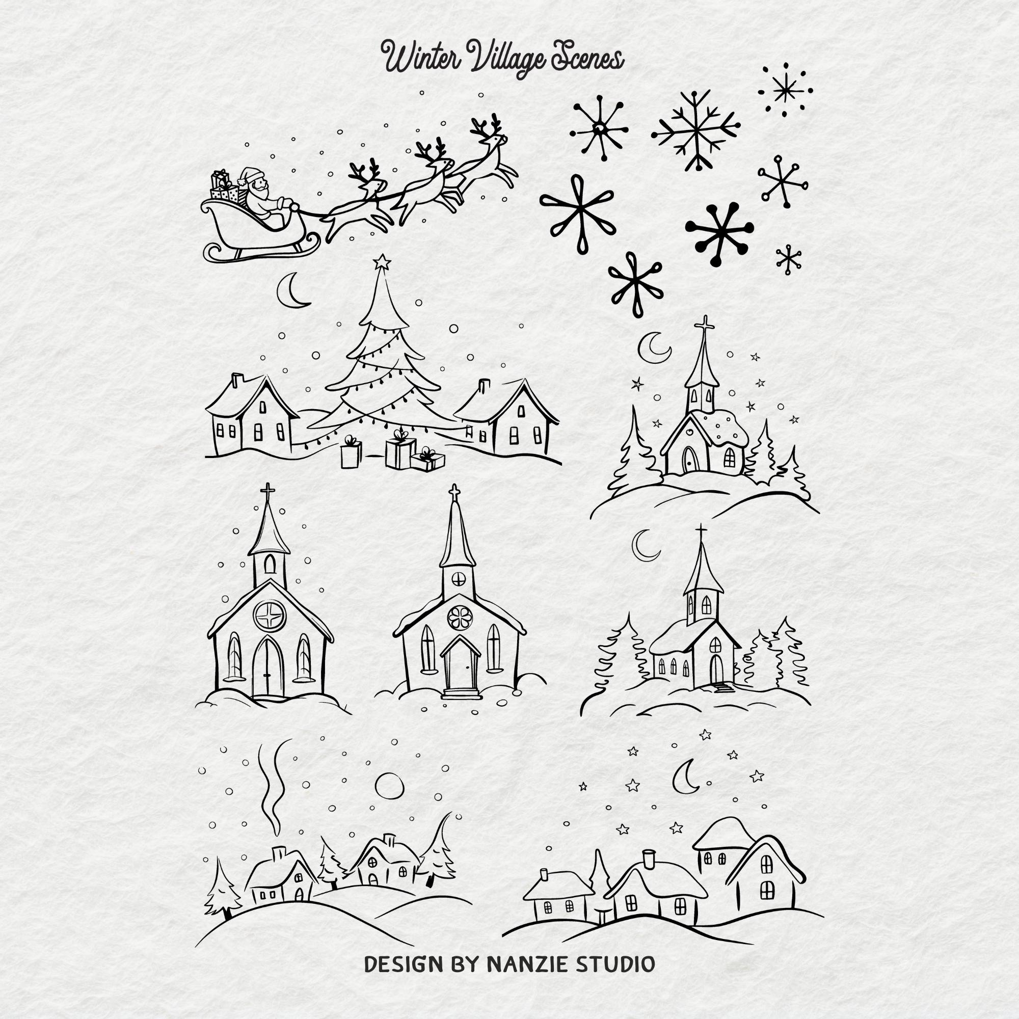 Hand Drawn Christmas Svg Bundle, Whimsical Holiday Png Elements, Xmas ...