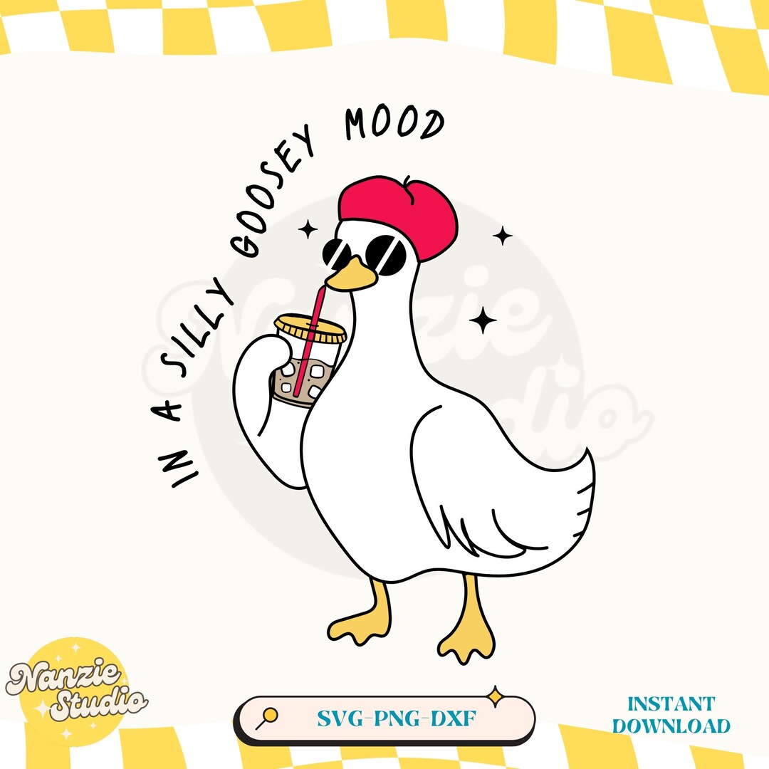 Silly Goose Iced Coffee SVG PNG: Trendy Humor Design - Etsy