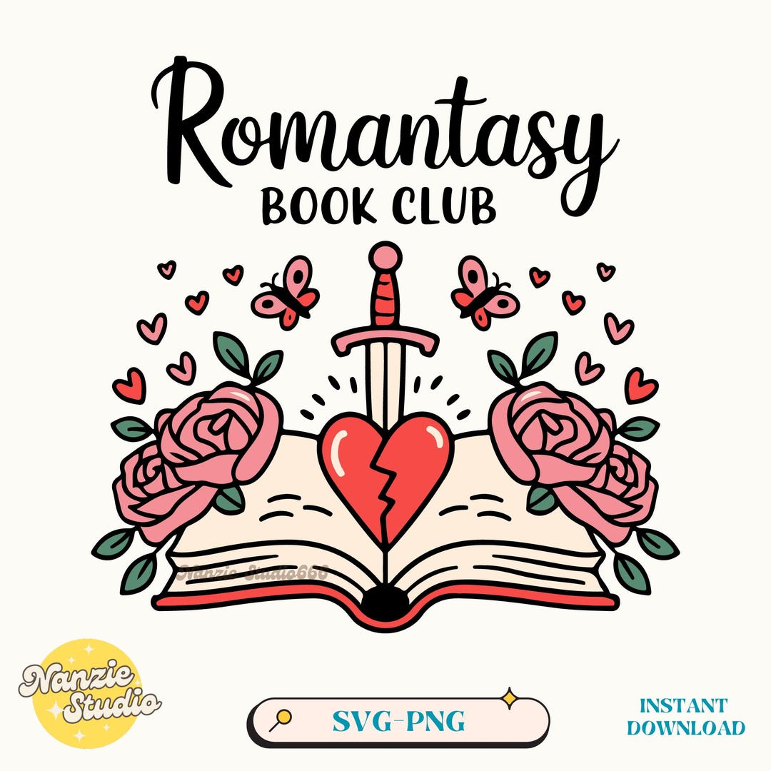 Romantasy Book Club, Romance Reader, Svg Png, Cute Trendy Bookish ...