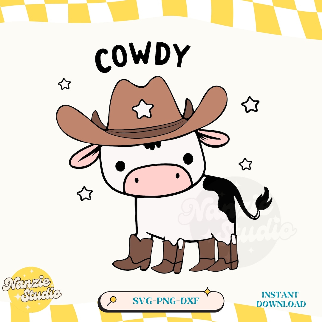 Cowdy Svg Png, Cute Trendy Funny Baby Western Cowboy Boots Cow Shirt ...