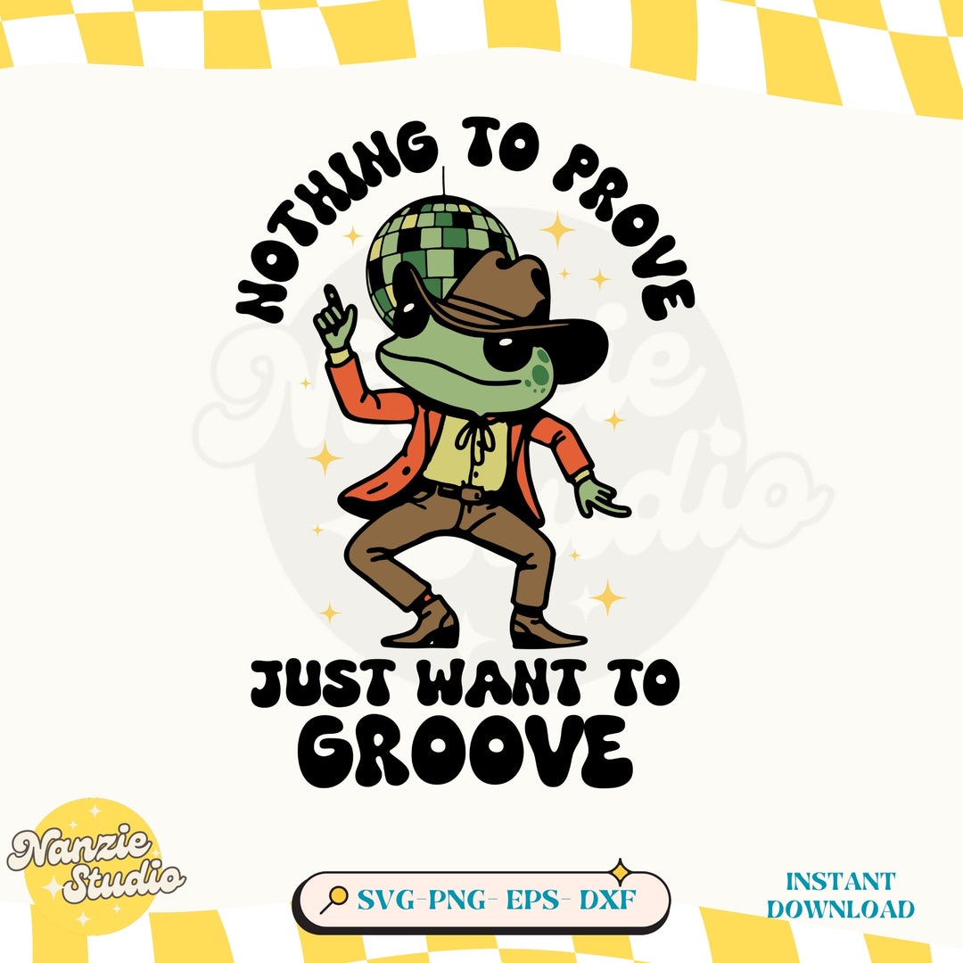 Groovy Cowboy Frog SVG: Retro Western Sticker Design (digital Download ...
