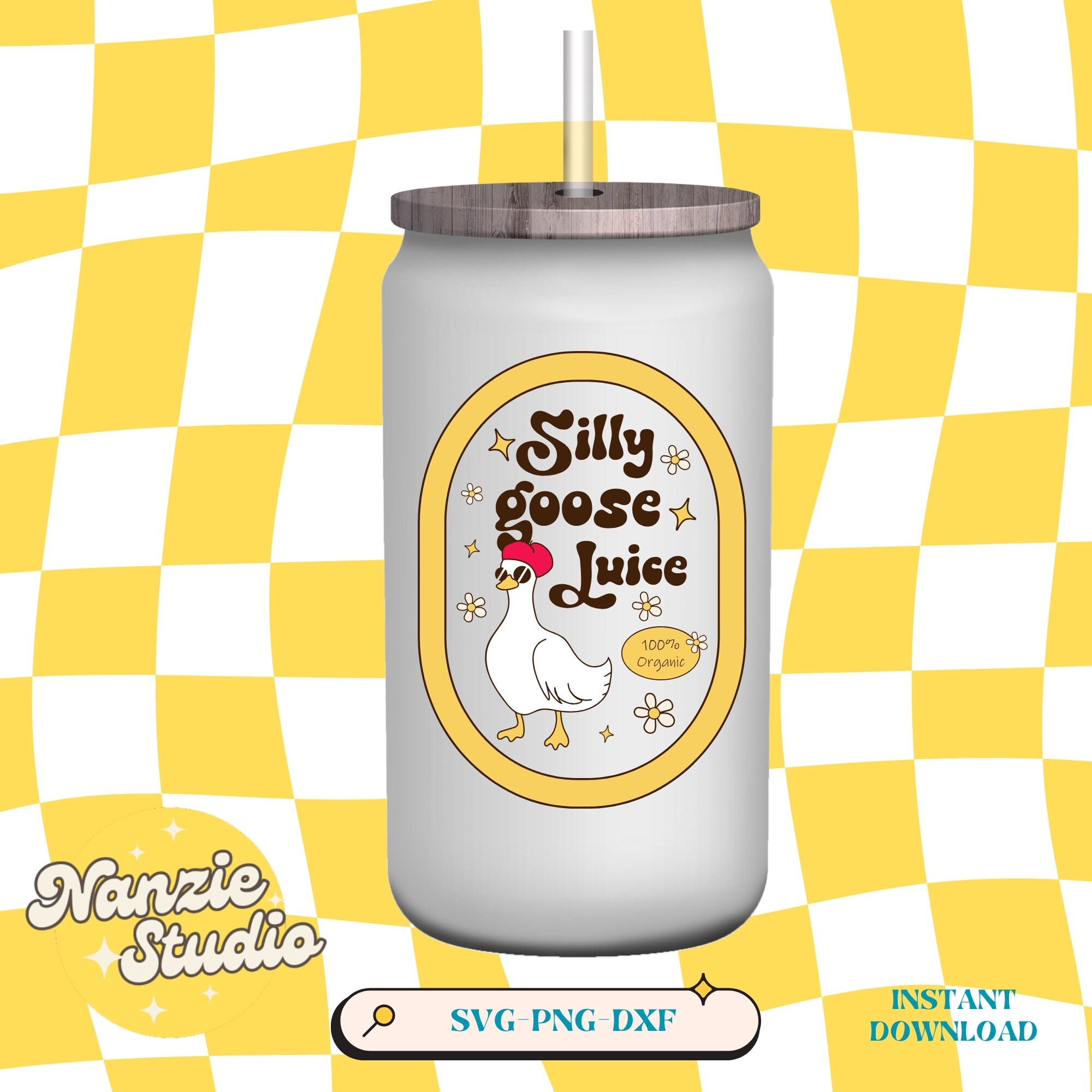 Silly Goose Juice Label Svg Png,cute Retro Trendy Funny Silly Goose ...
