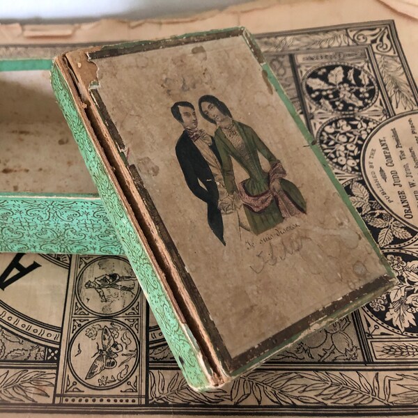 Antique Victorian Cardboard Box - Etsy