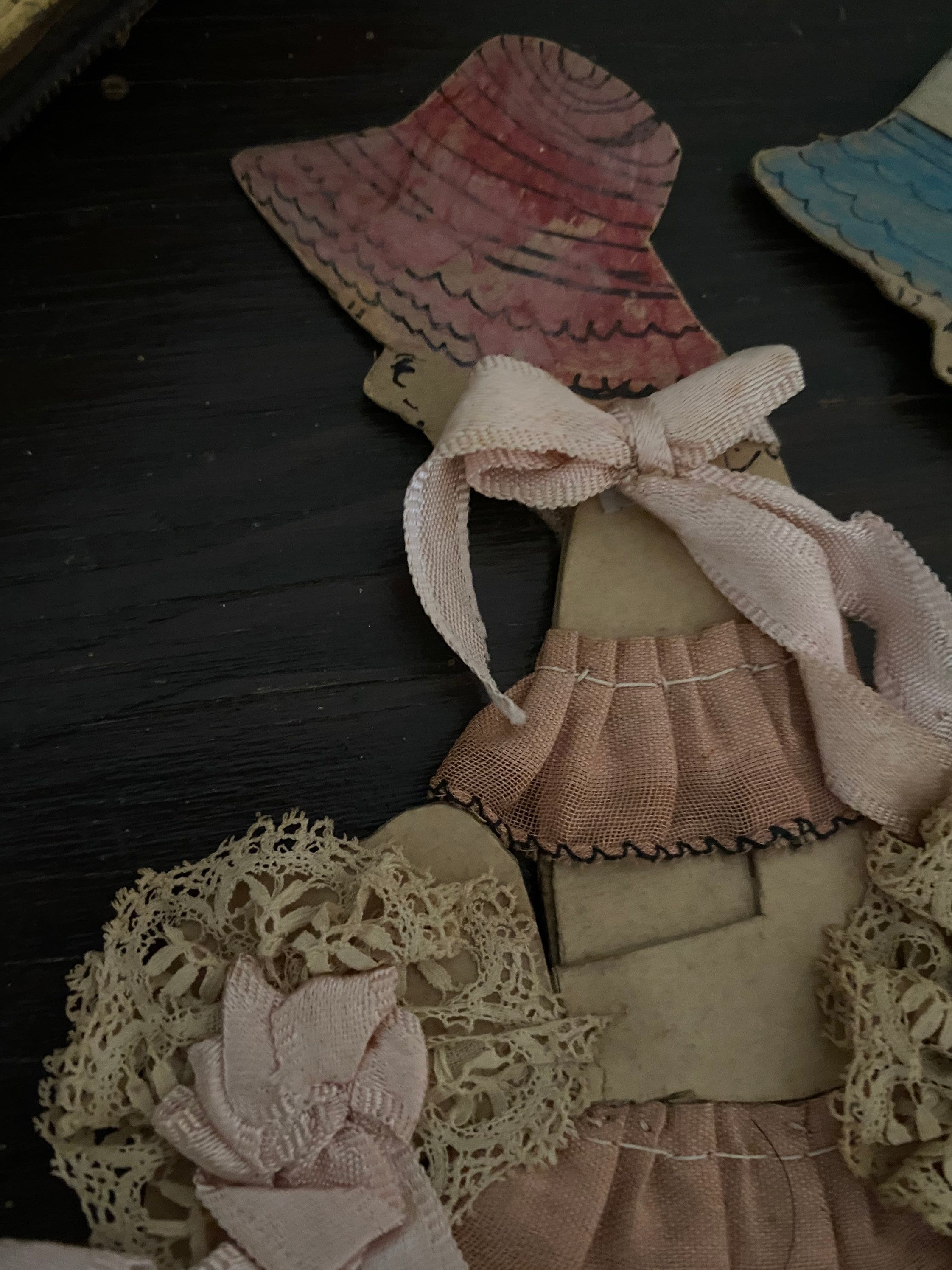 Vintage Handmade Paper Dolls With Lace and Ribbons Hand | Etsy