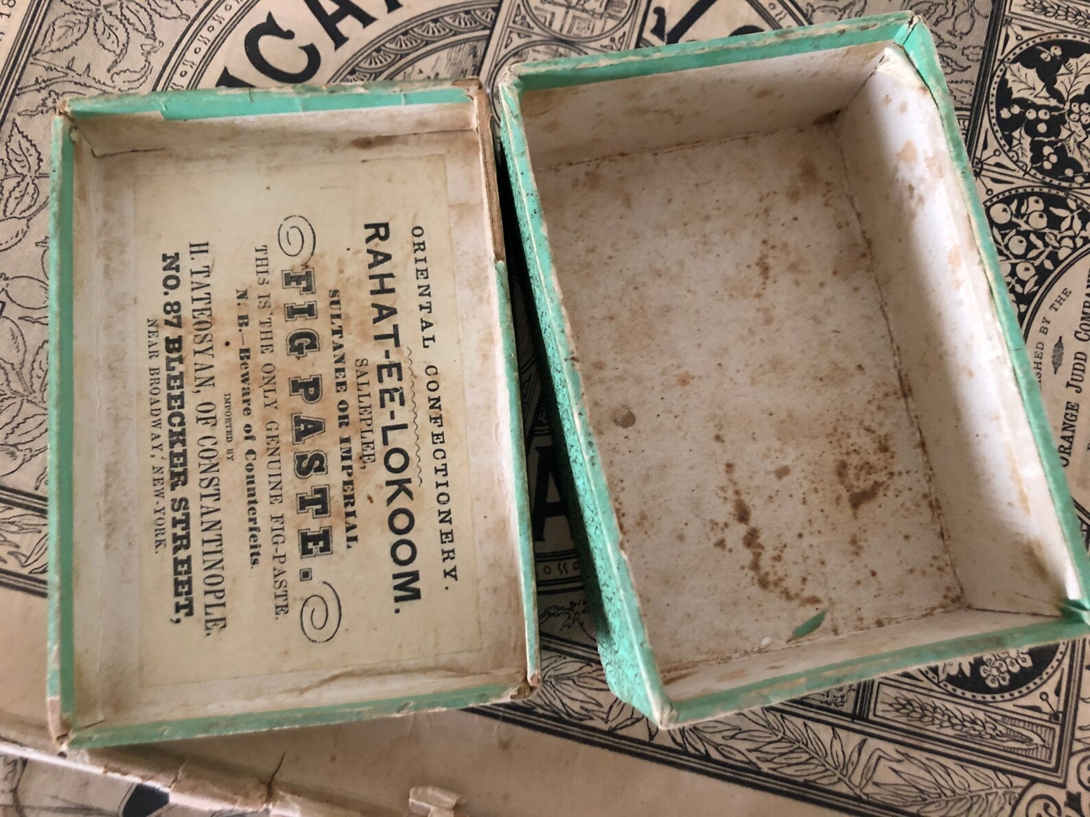 Antique Victorian Box Confectionery Box Fig Paste Cardboard - Etsy