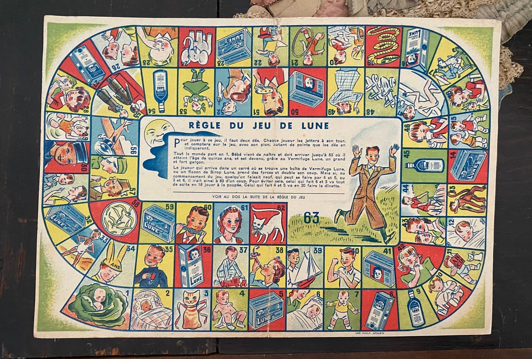 Vintage French Game Advertising Collectible Illustrated Slot Game Great ...