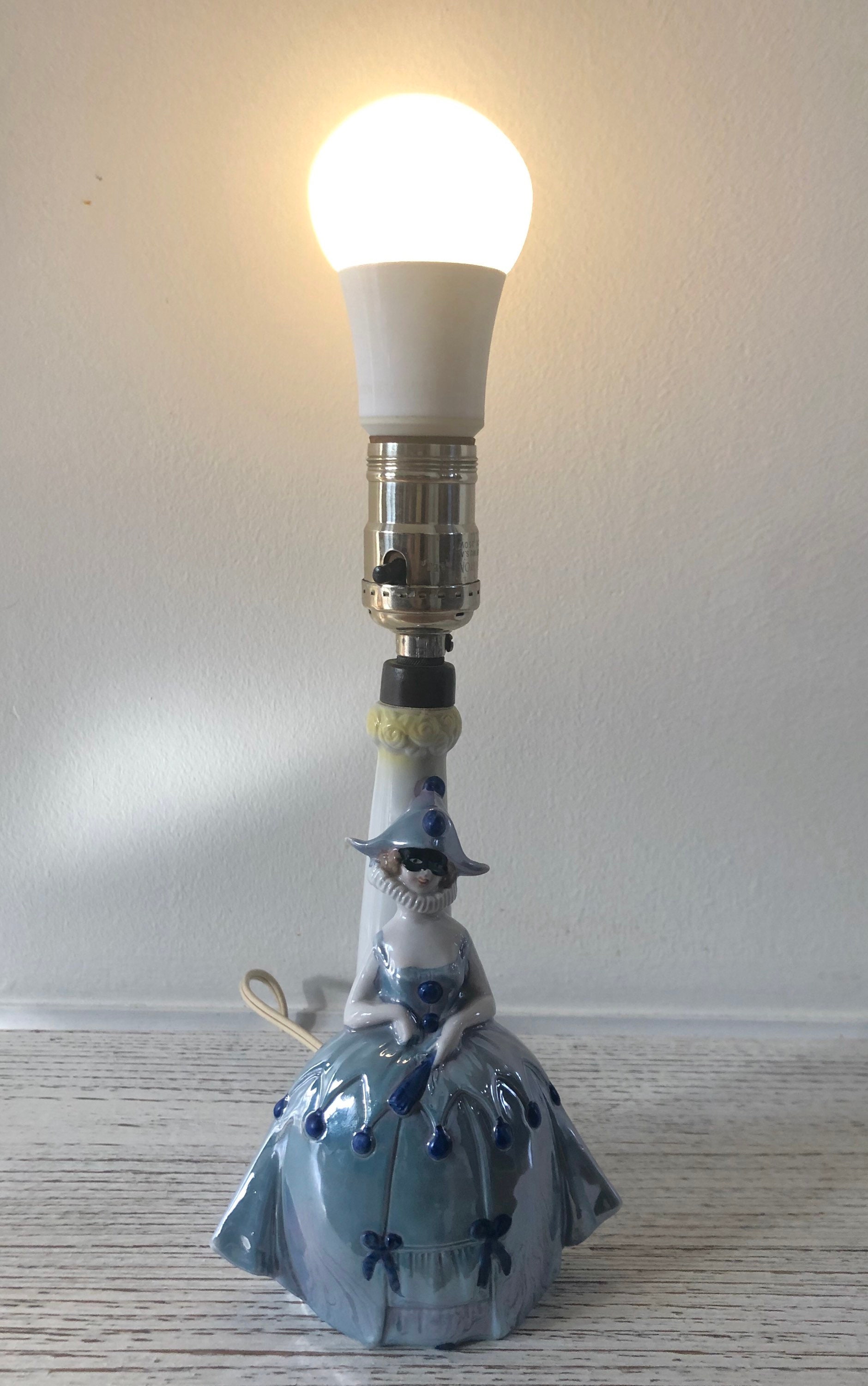 Vintage Harlequin Lamp Boudoir Table Lamp Ceramic Flapper Girl - Etsy