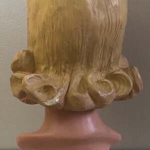 Vintage Plaster Mannequin Head Female Art Deco Blonde Girl Manikin Bust ...
