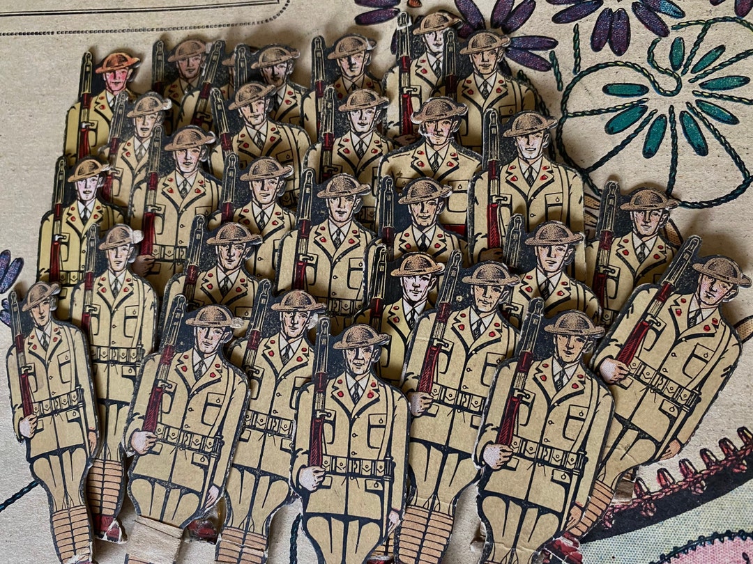 Vintage Paper Dolls Toys Soldiers SET OF 30 Military Army Cardboard ...