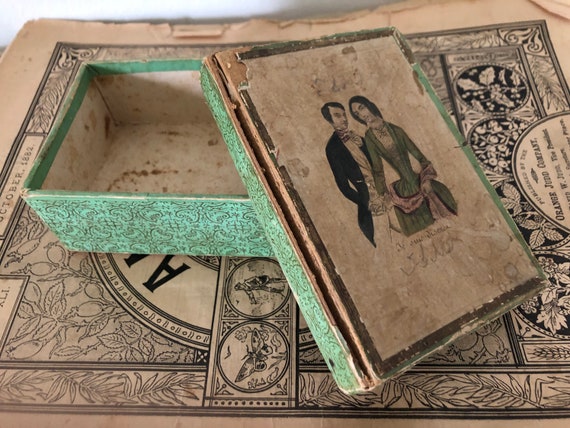 Antique Victorian Box Confectionery Box Fig Paste Cardboard | Etsy
