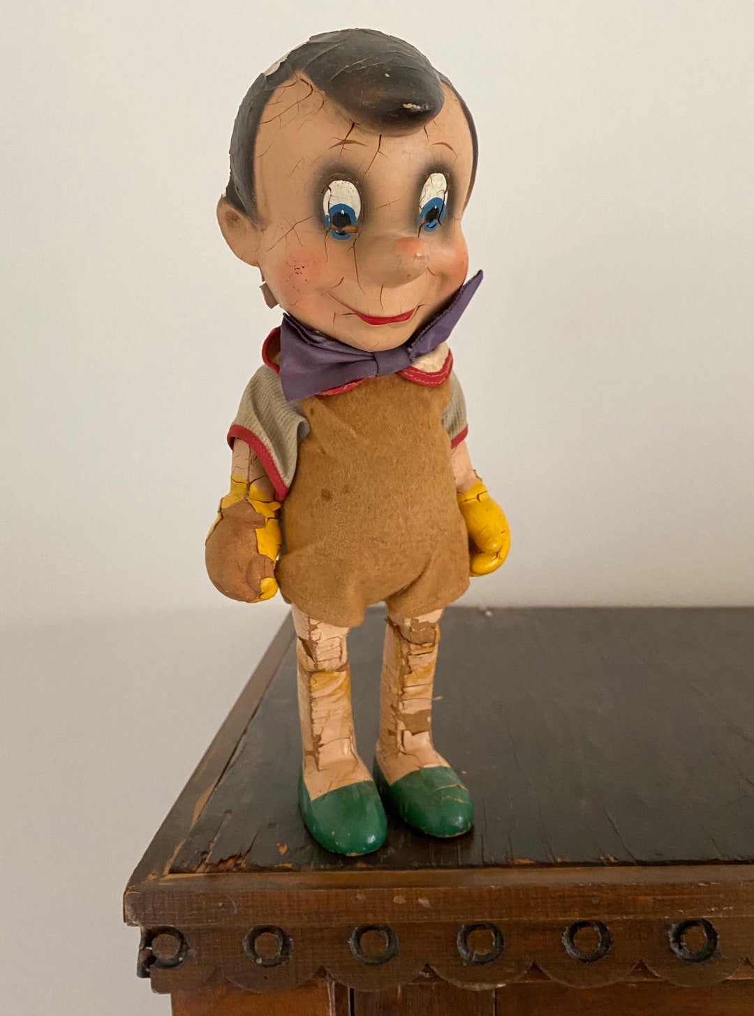 Vintage Composition Doll Pinocchio Doll Disney Character Doll Shabby ...