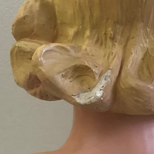 Vintage Plaster Mannequin Head Female Art Deco Blonde Girl Manikin Bust ...