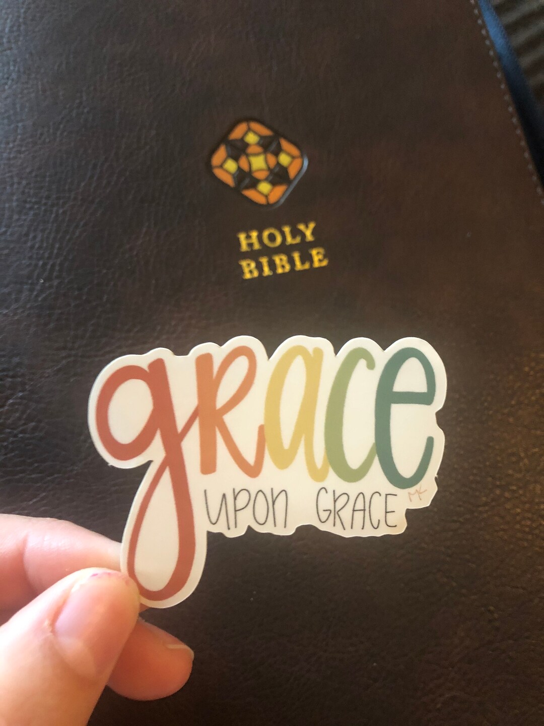 Grace Upon Grace Rainbow Vinyl Sticker, Grace Laptop Decal - Etsy