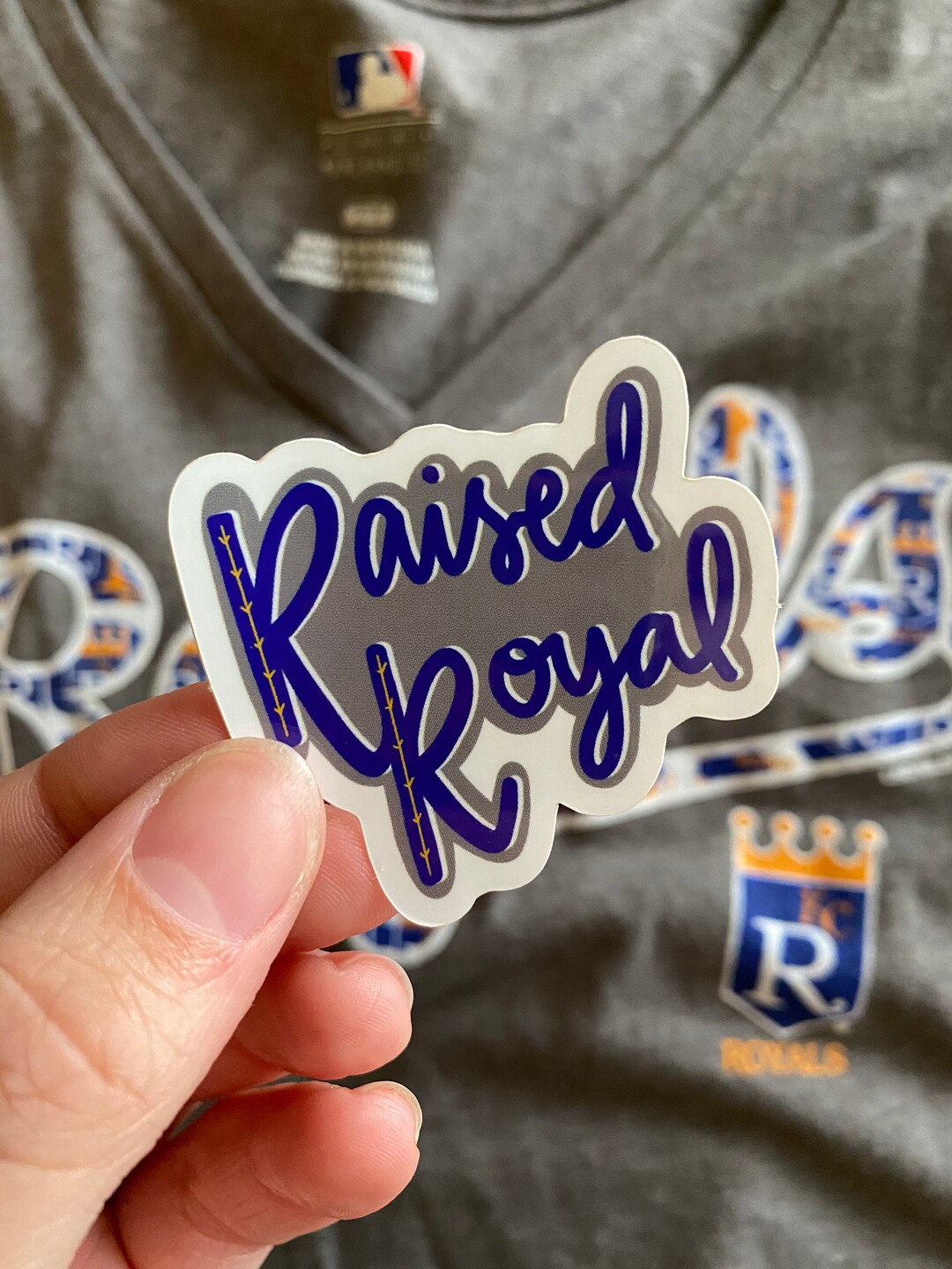 Raised Royal Vinyl Sticker, Royals Laptop Sticker, Royals Baseball ...