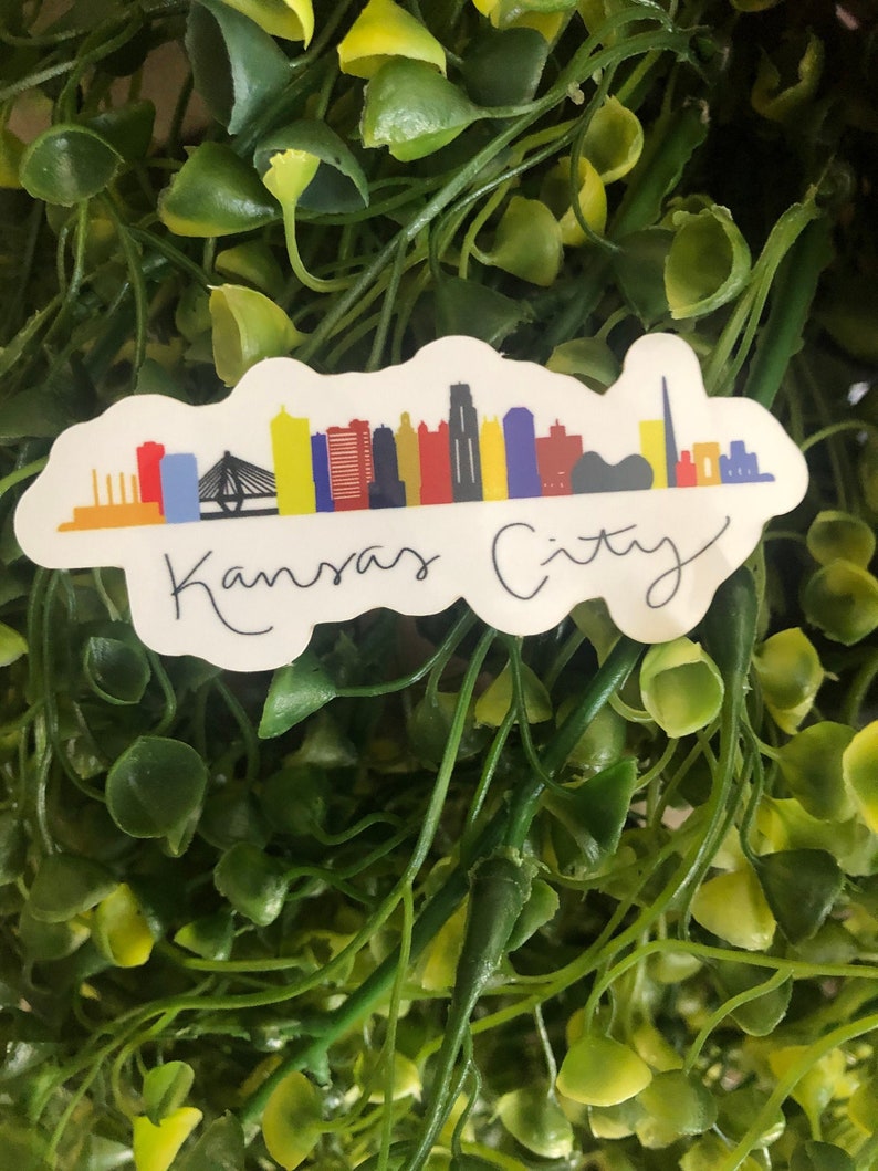 Kansas City skyline vinyl sticker KC skyline sticker | Etsy