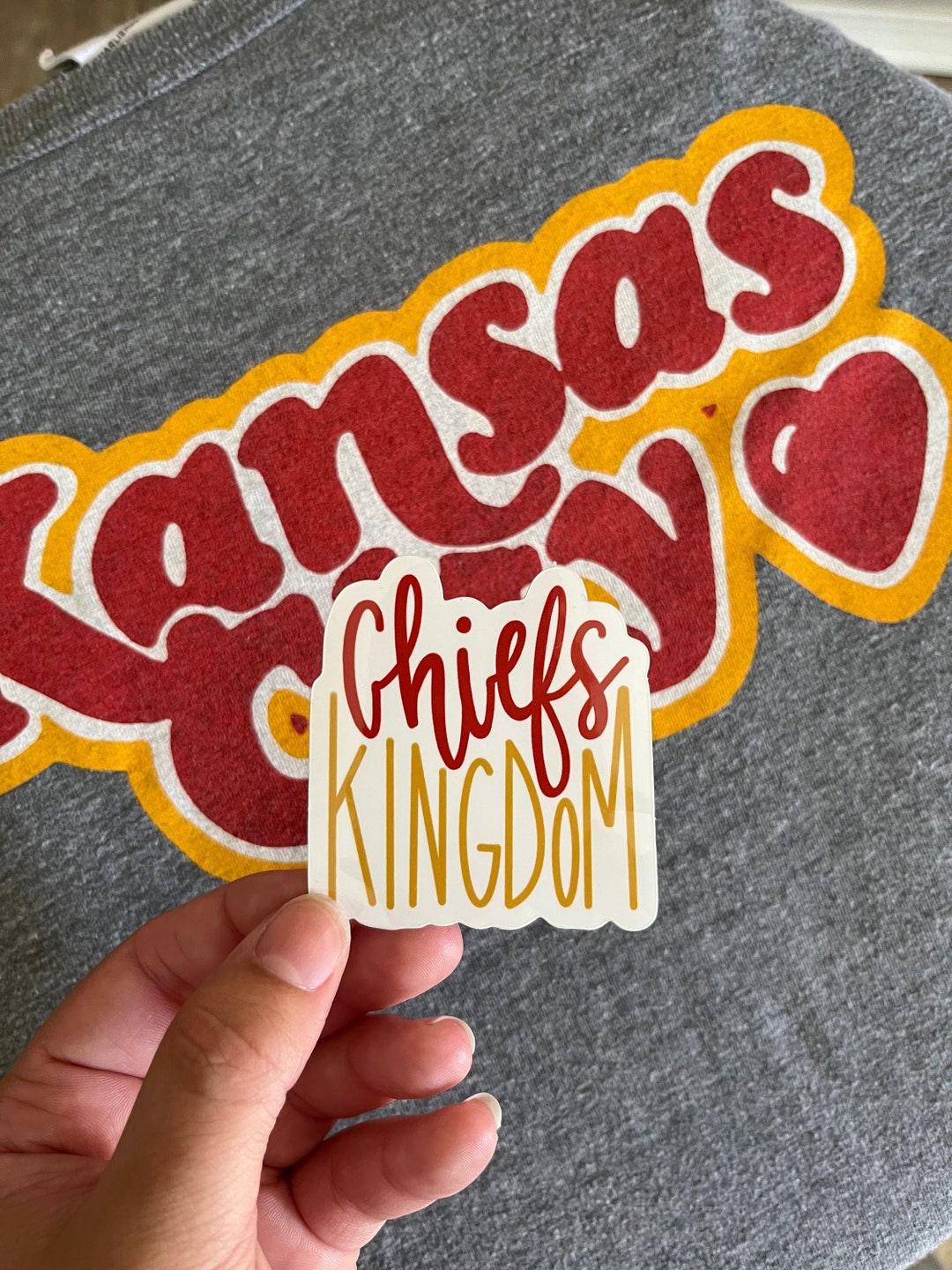 Chiefs Kingdom Waterproof Vinyl Sticker, Chiefs Laptop Sticker, Kansas ...