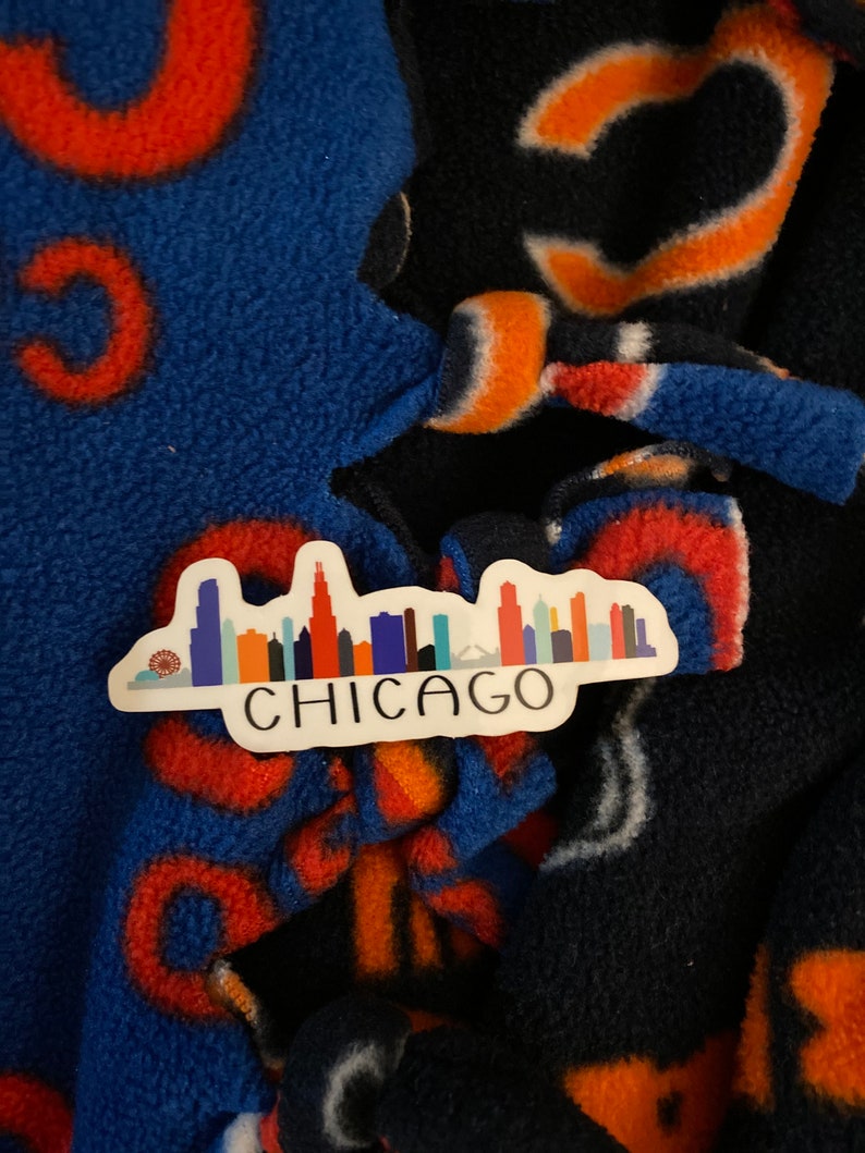 Chicago skyline vinyl sticker Chicago laptop sticker Chicago | Etsy
