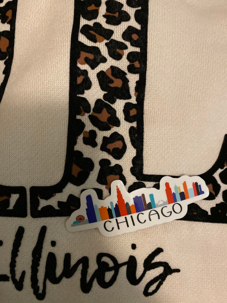 Chicago Skyline Vinyl Sticker Chicago Laptop Sticker Chicago - Etsy
