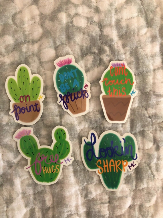 Pack of Five 2 Inch Cacti Stickers Laptop Stickers Car | Etsy