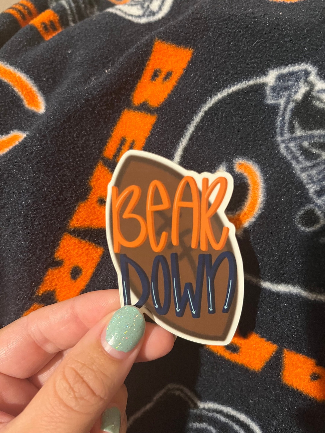Bear Down Football Weatherproof Sticker, Chicago Bears Decal - Etsy
