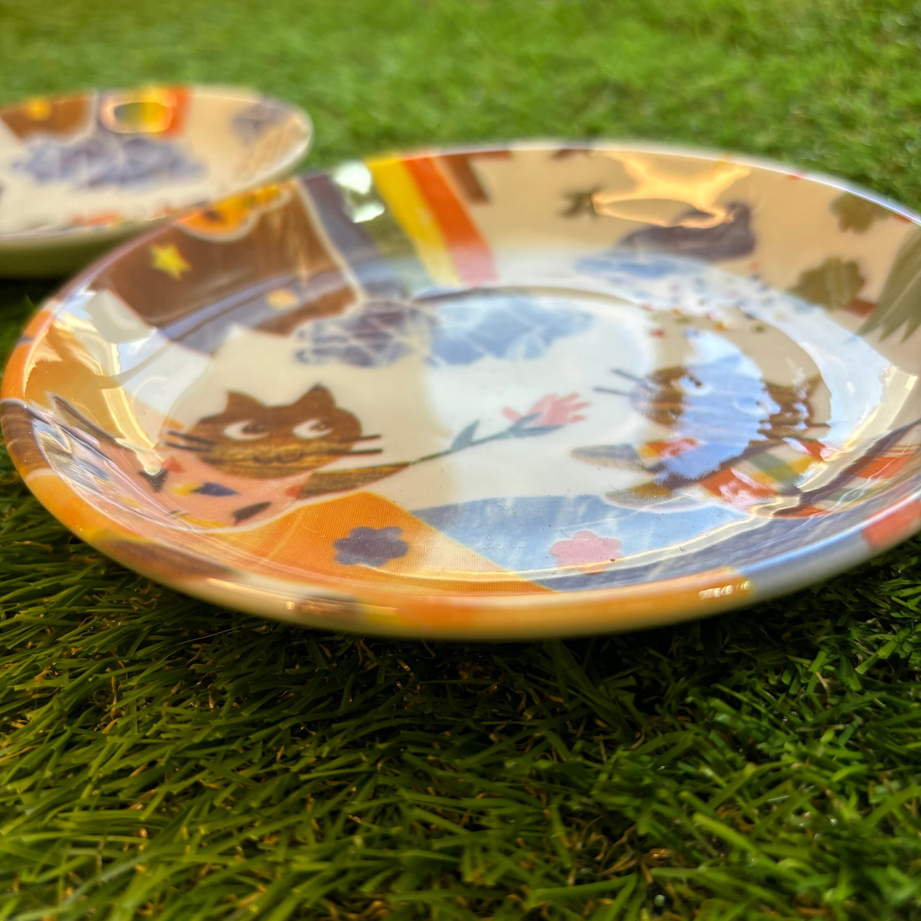 Japanese Ceramic Cat Dish – Rainbow Print, Made in Japan - Etsy