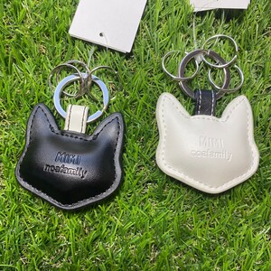 Cat Face Key Ring Leather - Etsy