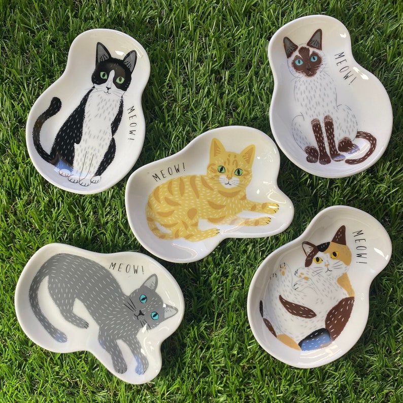 Small Plate Cat Shape - Etsy