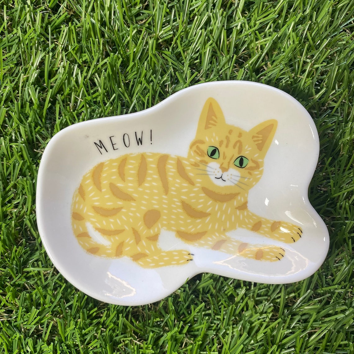Small Plate Cat Shape - Etsy