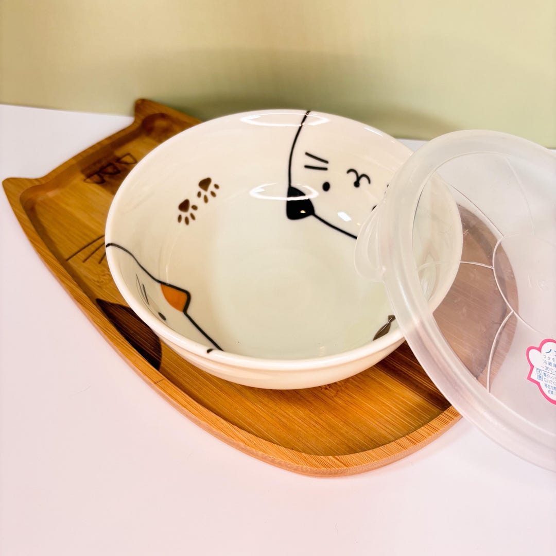 Ceramic Cat Bowl With Lid – Microwave Safe, Made in Japan - Etsy