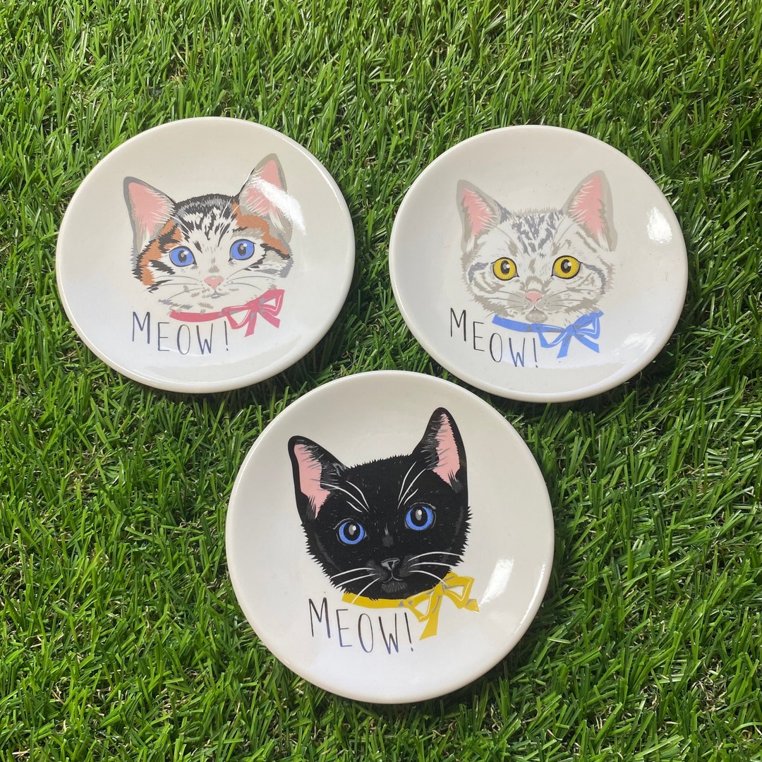 Meow ! Meow ! Small Plate Cute Cat - Etsy