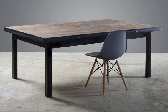 A Custom Made Industrial Table Desk With Steel Frame and Bolt Detail. Made to Size. Guide Price Only. Etsy