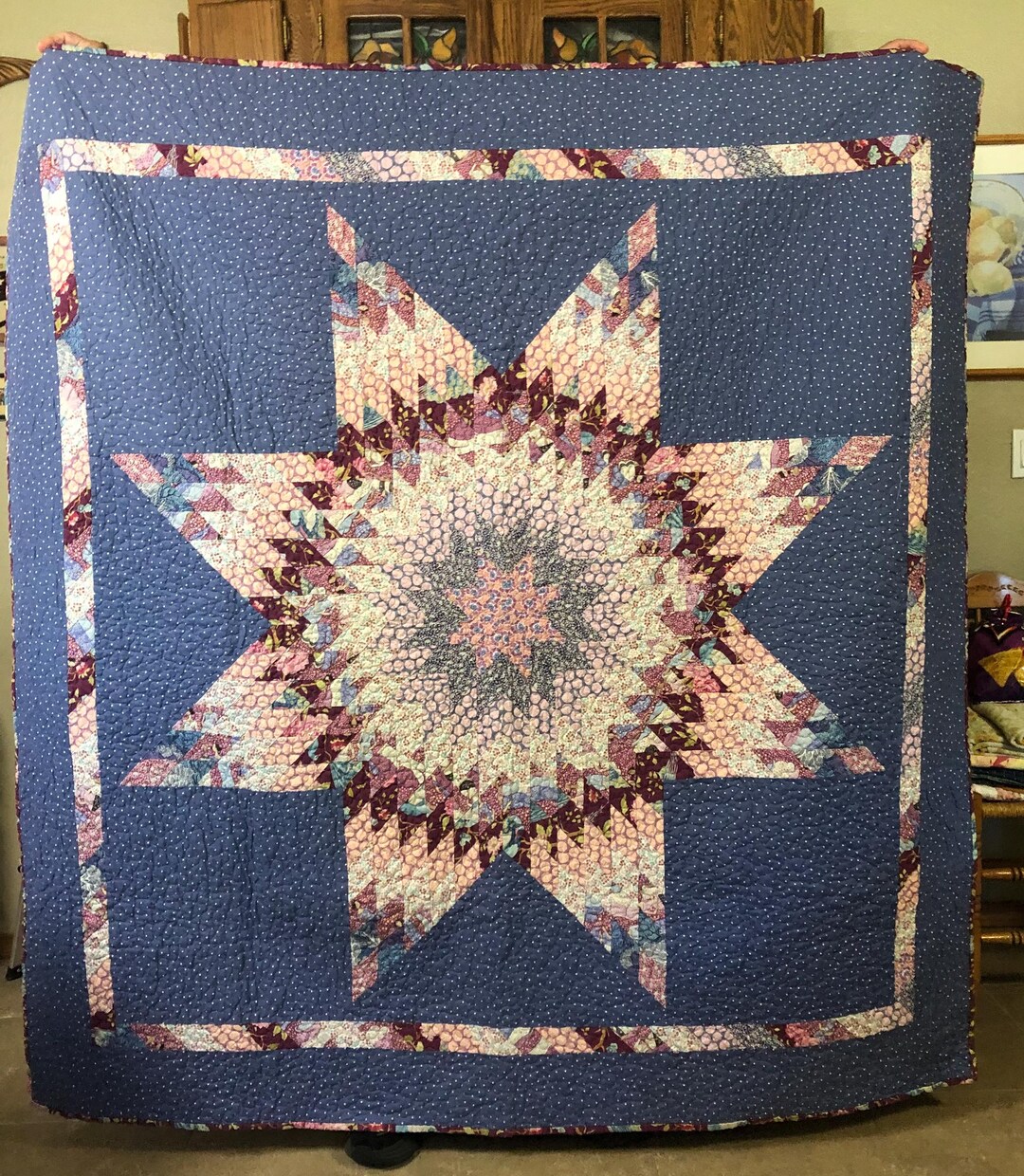 Lone Star Quilt, in Blues, Tilda Fabric - Etsy