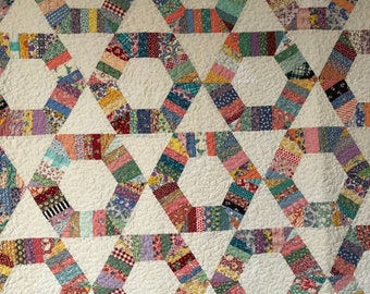 1930s 1940s Friendship Ring Quilt, Feedsack, 84x67 - Etsy
