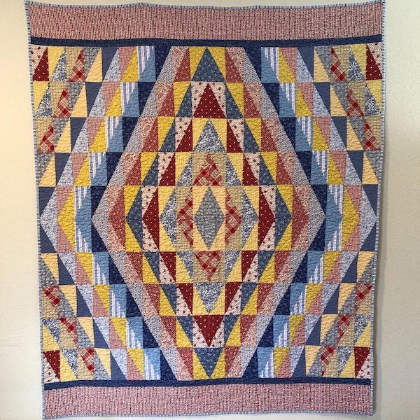 Red and Yellow Quilt - Etsy