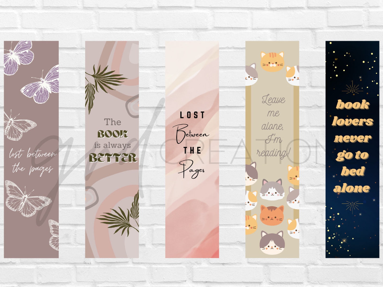 Printable Bookmarks Template Printable Bookmarks Set Digital - Etsy