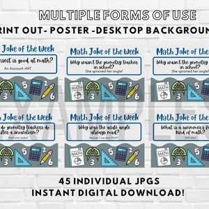 Math Jokes Digital Download | Math Posters for Classroom | Math Posters ...