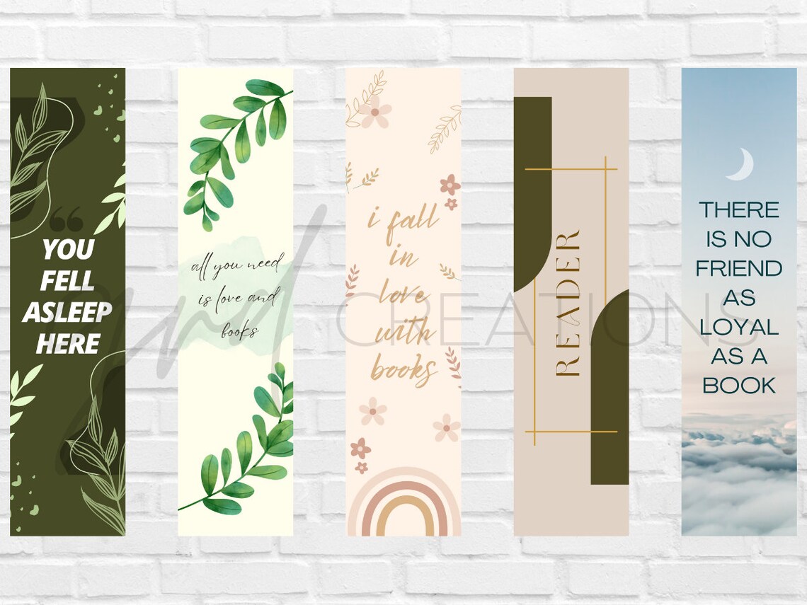 Printable Bookmarks Template Printable Bookmarks Set Digital - Etsy