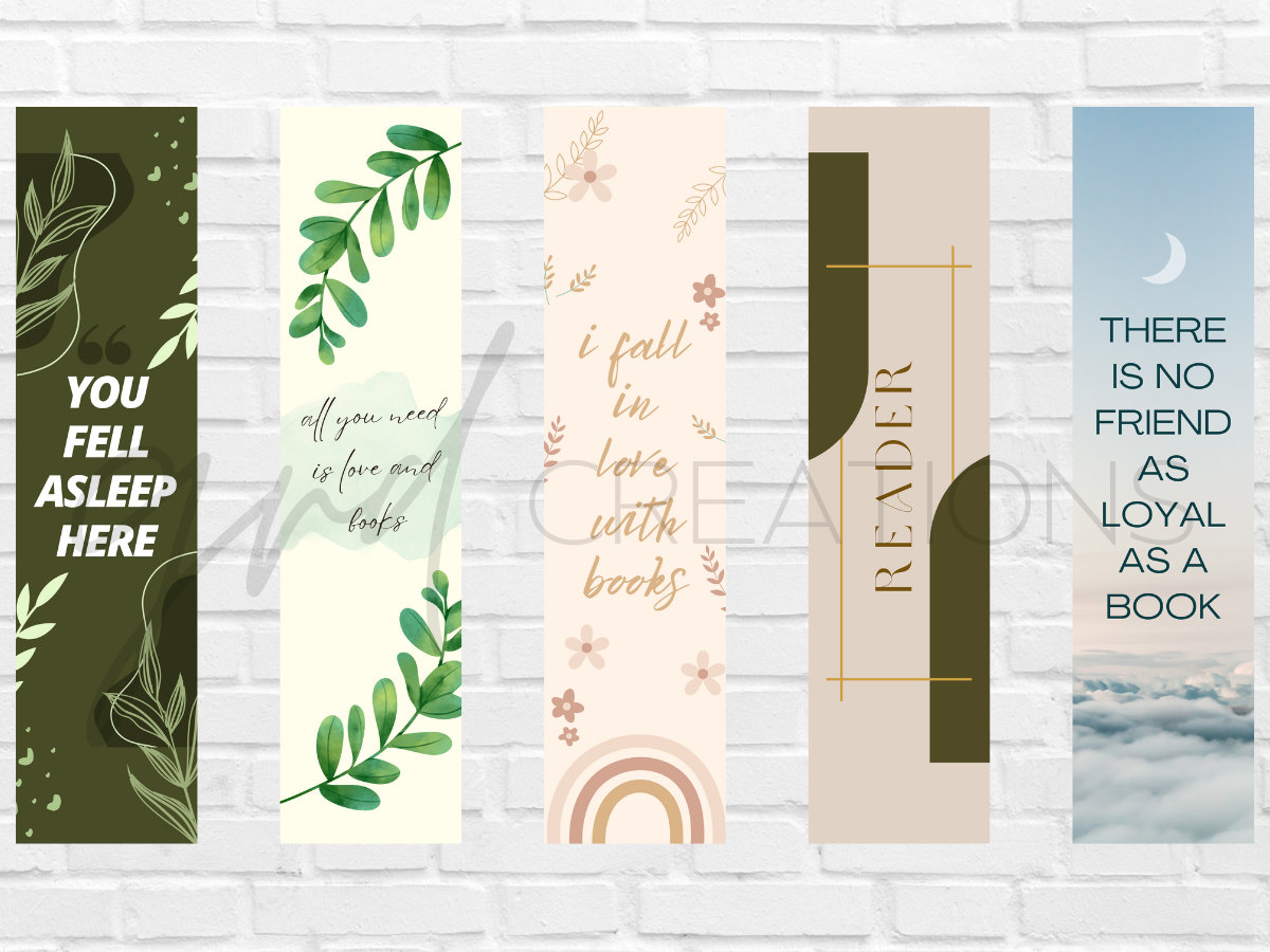 Printable Bookmarks Template Printable Bookmarks Set Digital - Etsy