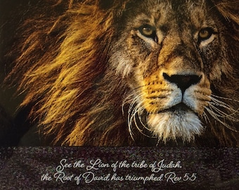 Lion Scripture Art | Etsy