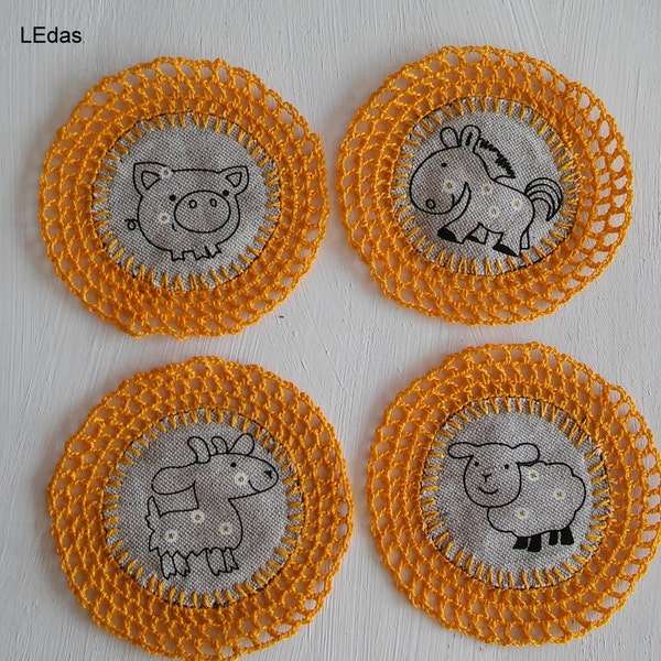 Crochet Pig Coasters - Etsy