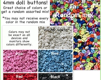 Micro Mini Round Black Buttons, 4mm - Etsy