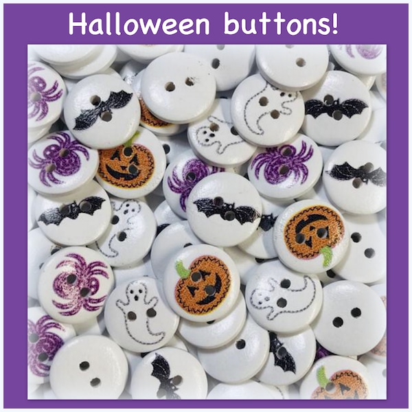 Halloween Buttons - Etsy